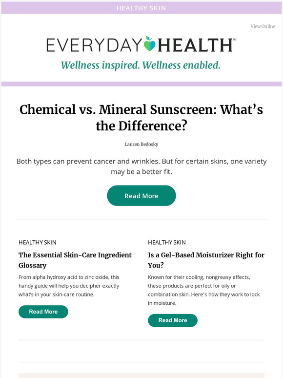 Lifescript: Chemical vs. Mineral Sunscreen: What’s the Difference? | Milled