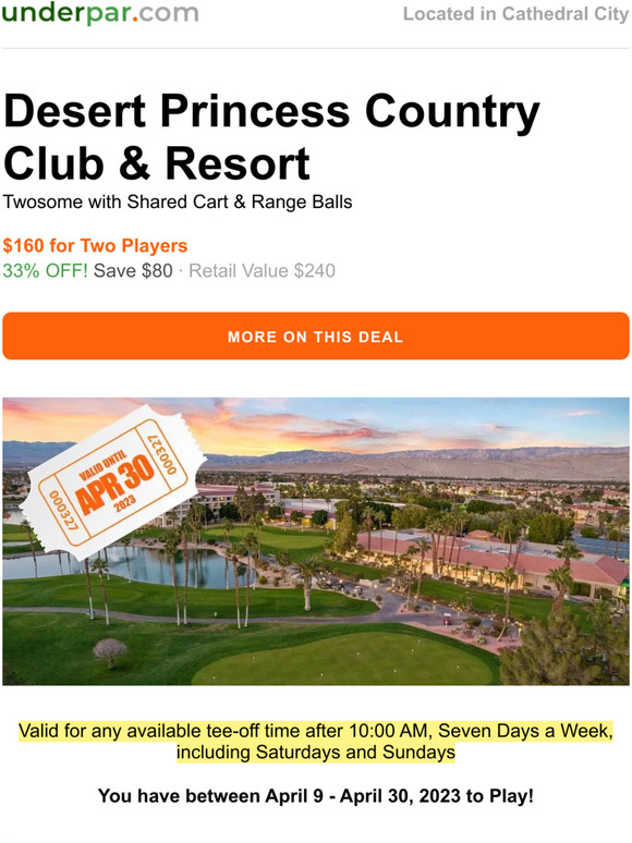 UnderPar: Desert Princess Country Club & Resort - $160 Twosome with ...