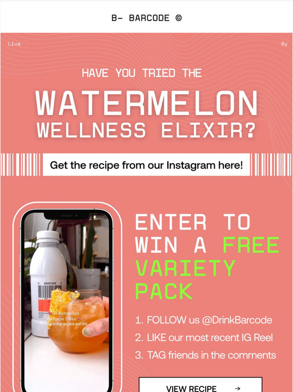 Barcode: Try this: Watermelon Wellness Elixir | Milled