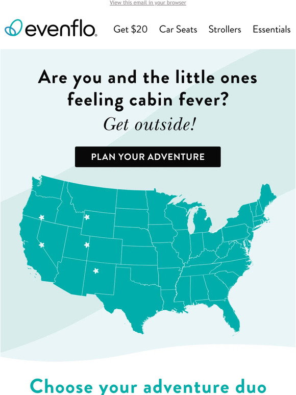 Evenflo: Cabin fever? Get ready for adventure with your little ones. 🏞️ ...