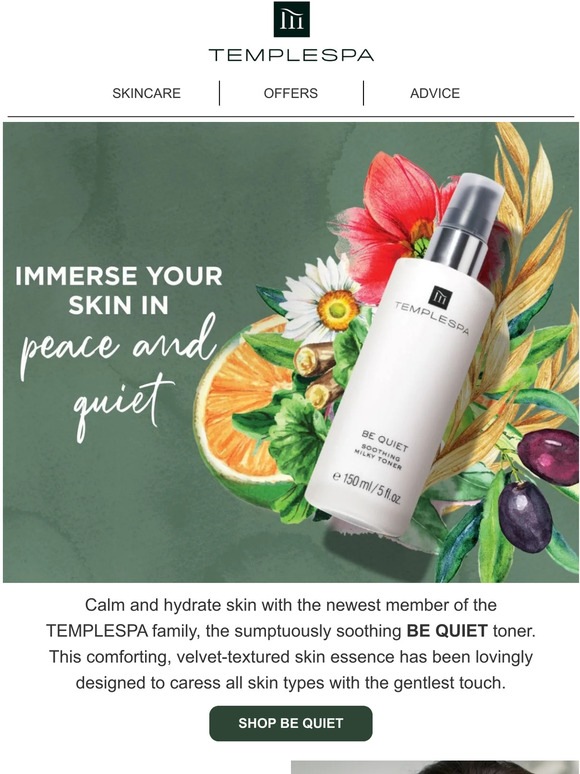 Temple Spa: Introducing BE QUIET, our soothing milky toner | Milled