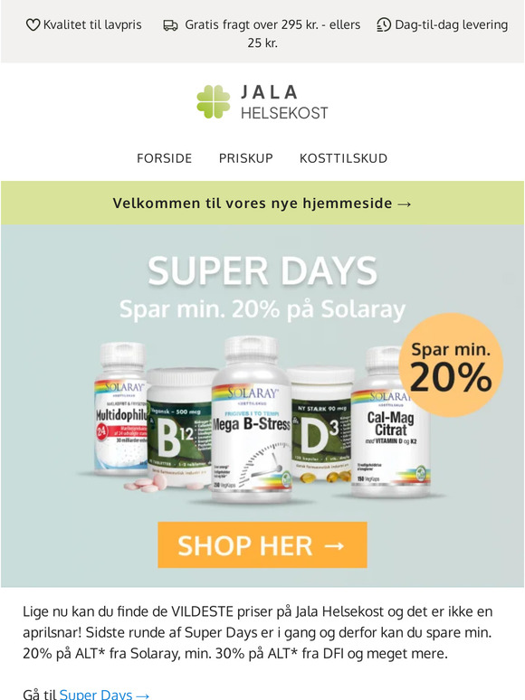 Jala: SUPER DAYS ⭐️ Spar min. 20-30% på udvalgte favoritter! | Milled
