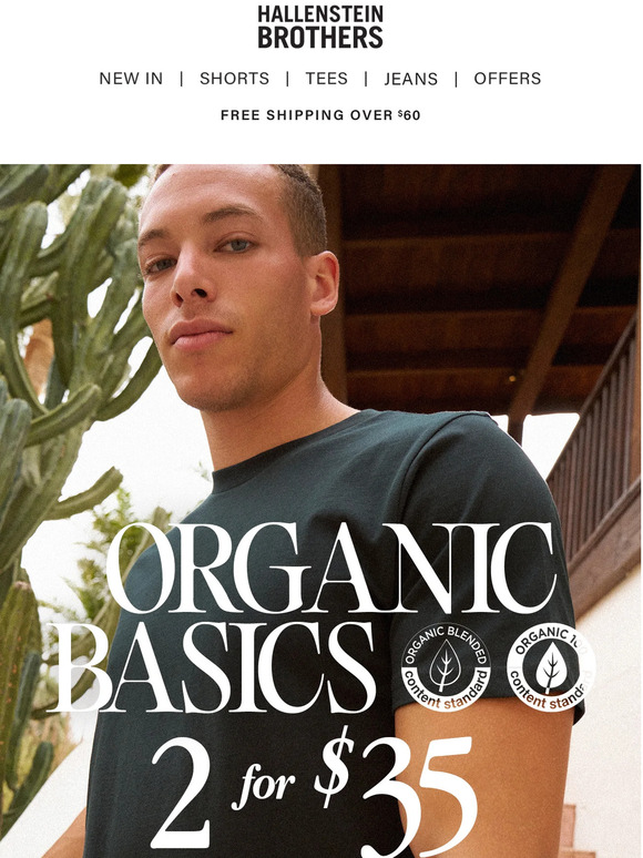 Hallenstein Brothers: Organic Cotton Basics 2 for $35 🌱 | Milled