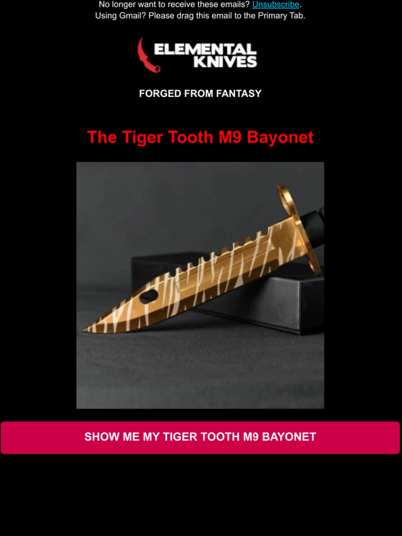 Elemental Knives: The Tiger Tooth M9 Bayonet | Milled