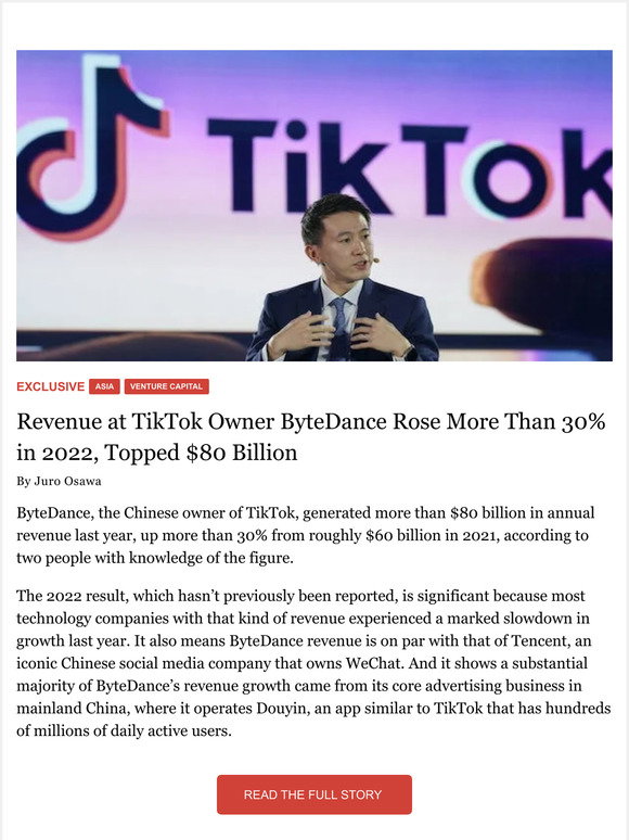 The Information: Exclusive: Revenue at TikTok Owner ByteDance Rose More ...