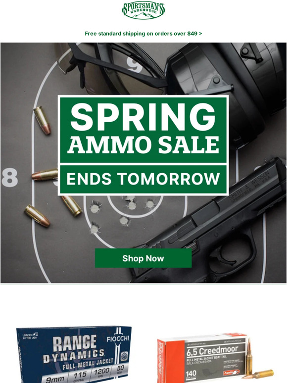 Sportsman's Warehouse: Spring Ammo Sale Ends Tomorrow! | Milled