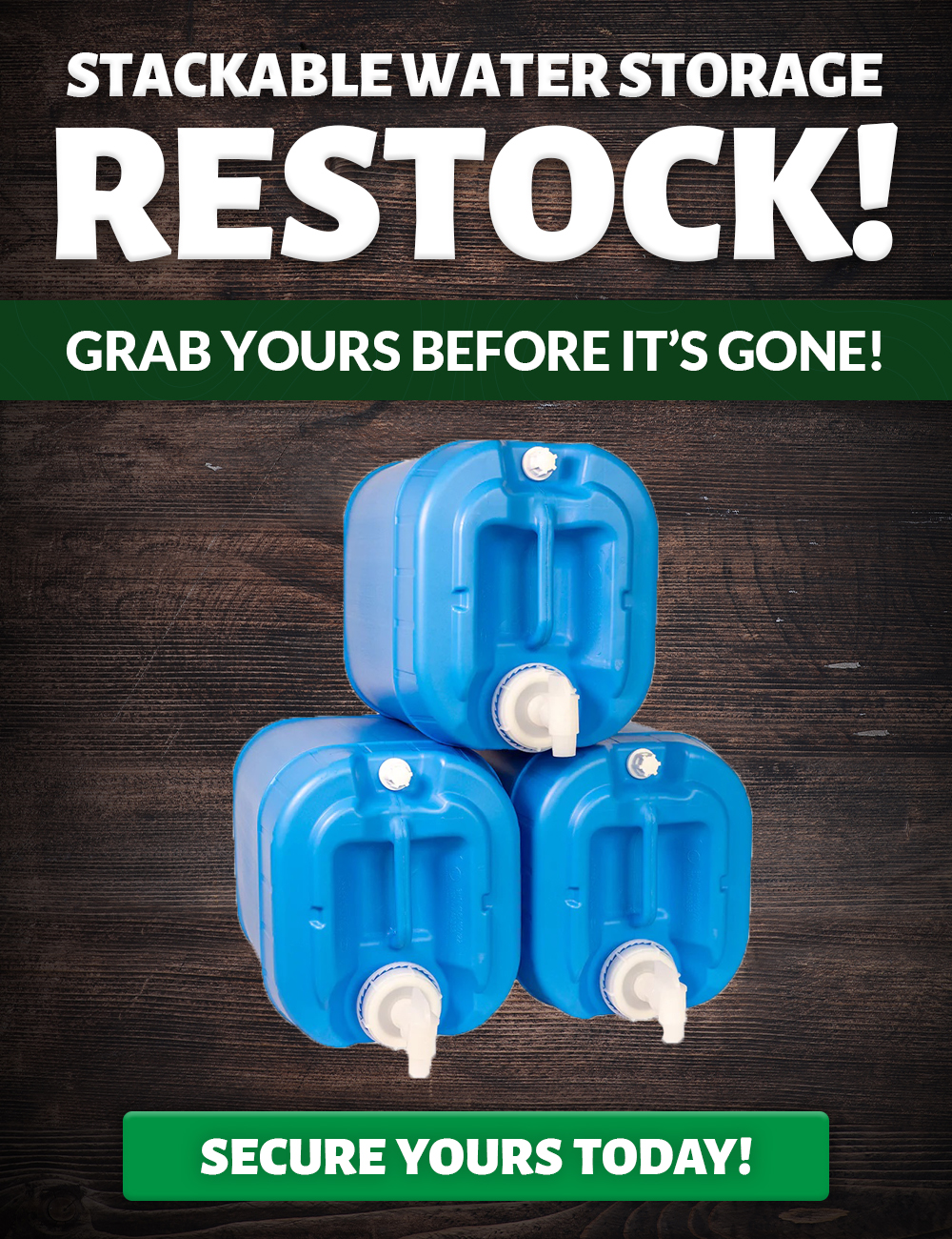 Valley Food Storage: 💧 Stackable Water Containers Restocked! | Milled