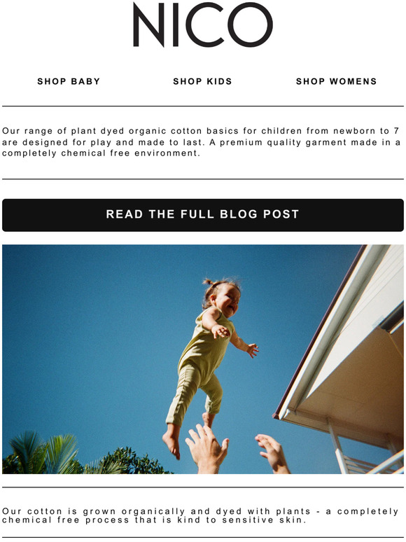 NICO: Plant Dyed Organic Cotton For Kids | Milled