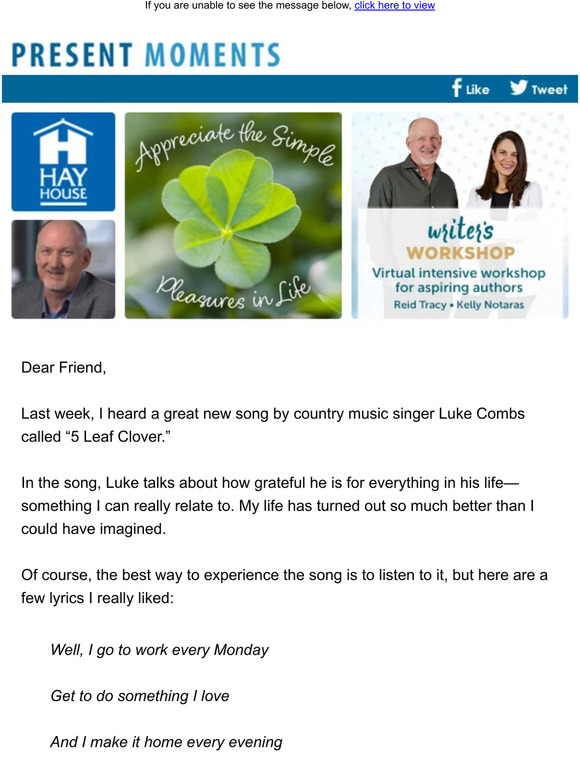 Hay House, Inc.: Do You Have a “5-Leaf Clover” Life? | Milled