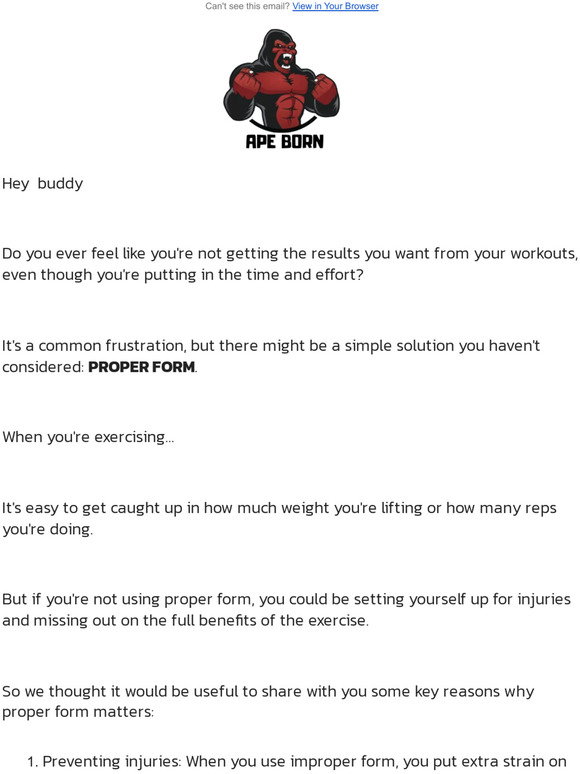 Ape Born Fitness: The Importance of Proper Form in Your Workouts | Milled