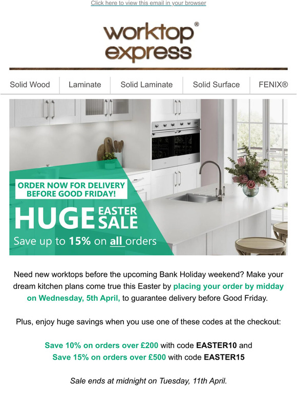 Worktop Express: 📢 Last chance! Order worktops for pre-Easter delivery ...