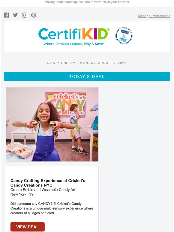Certifikid: Create Edible & Wearable Candy Art at Cricket's Candy ...