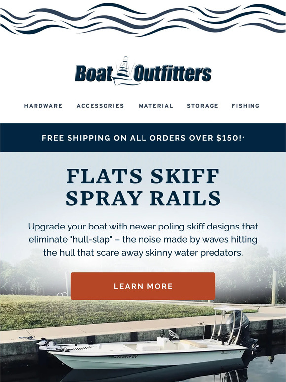 Boat Outfitters: Flats Skiff Spray Rails | Milled