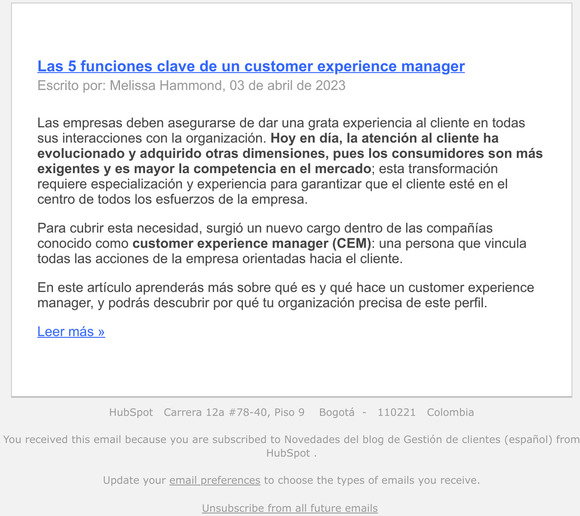 HubSpot: Las 5 funciones clave de un customer experience manager | Milled
