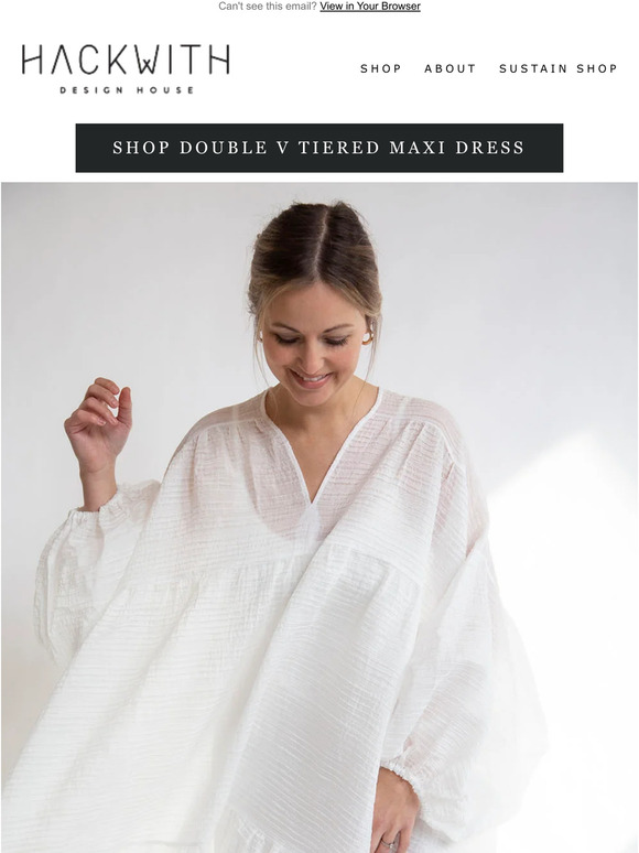 Hackwith Design House: New Limited-Run: Double V Tiered Maxi Dress + Slip | Milled