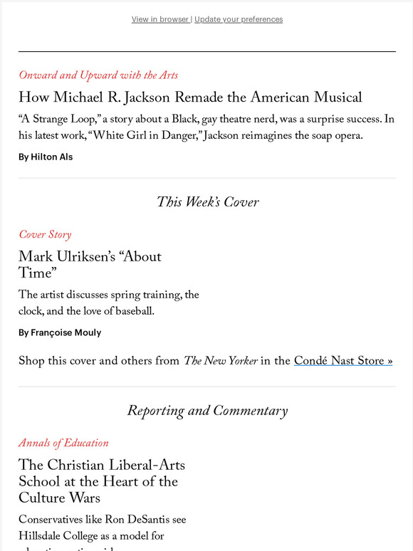 The New Yorker: This Week’s Issue: How Michael R. Jackson Remade the ...