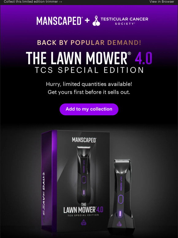 Manscaped: 📣📣 It’s BACK! The Lawn Mower® 4.0 TCS Special Edition | Milled