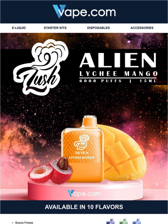 Vape: New! Lush Alien Disposable | Milled