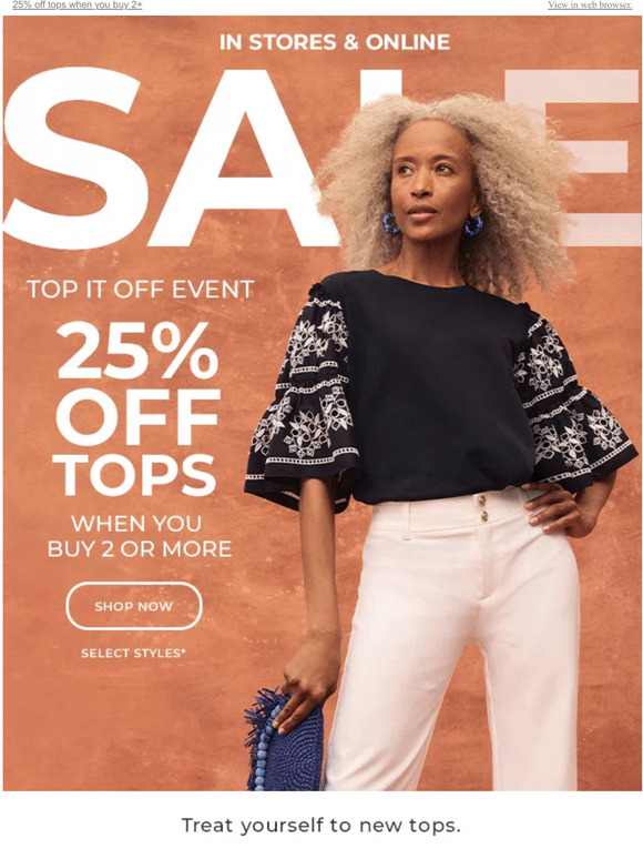 Chico's: Top It Off Event ENDS TODAY! | Milled