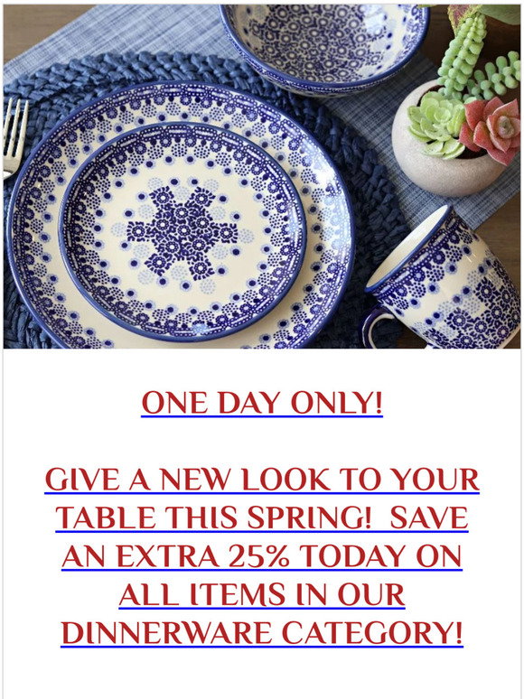 Blue Rose Pottery: DRESS UP YOUR TABLE FOR SPRING - SAVE AN EXTRA 25% ...