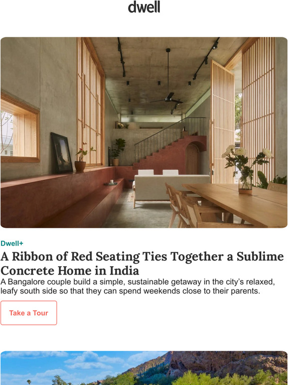 Dwell: Red Seating Ties Together a Sublime Concrete Home in India | Milled