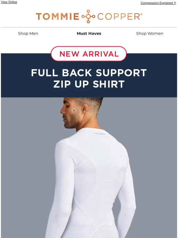 Tommie Copper: New Product! Full Back Support Shirts | Milled