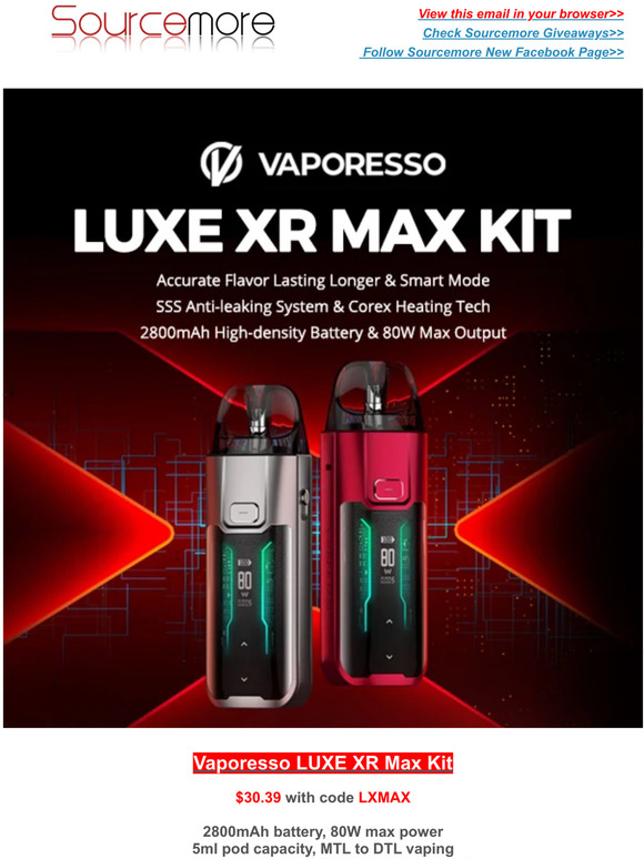 Sourcemore: New: Vaporesso LUXE XR Max Kit 💥 LUXE QS Kit New Colors ...