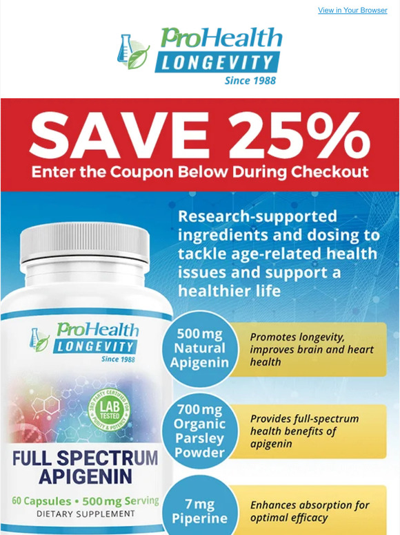 ProHealth: Apigenin: A Spectrum of Health Benefits | Milled