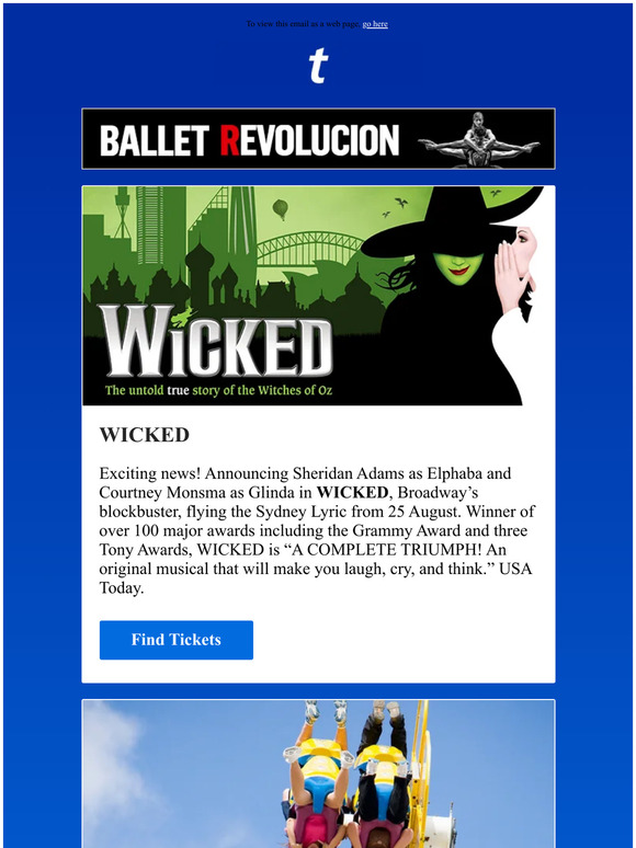 Ticketmaster: WICKED, Sydney Royal Easter Show plus many more! | Milled