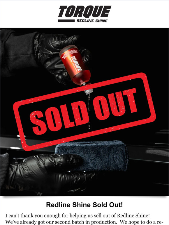Torque Detail: Redline Shine is SOLD OUT & an Easter Special.. | Milled