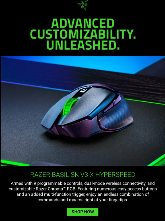Razer Online Store: The New Razer Basilisk V3 X HyperSpeed | Milled