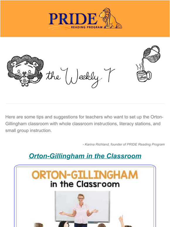 PRIDE Reading Program: ️ Orton-Gillingham in the Classroom | Milled