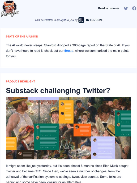 Product Hunt: 😸 NEW from Substack | Milled