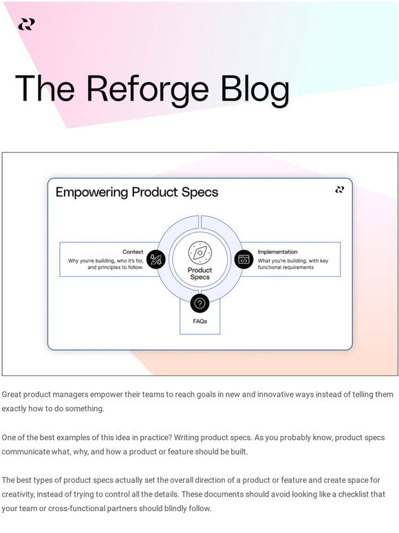 Reforge: 10 Components Of Empowering Product Specs | Milled