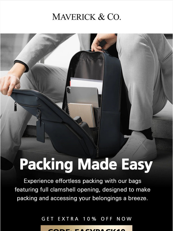 Maverick & Co.: Pack Like a Pro: Unveil the Ease of Clamshell Opening ...