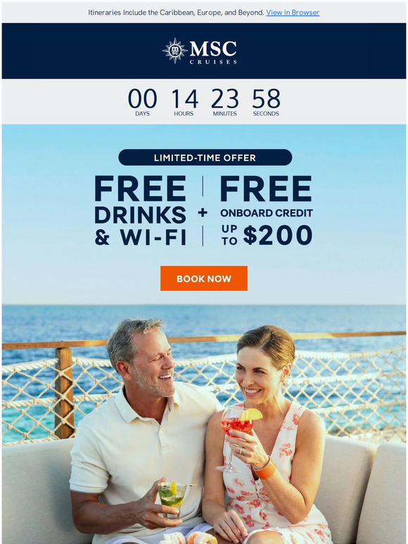 MSC Cruises: [FINAL HOURS] ⏳ Cruise with Free Drinks, Wi-Fi, & More ...