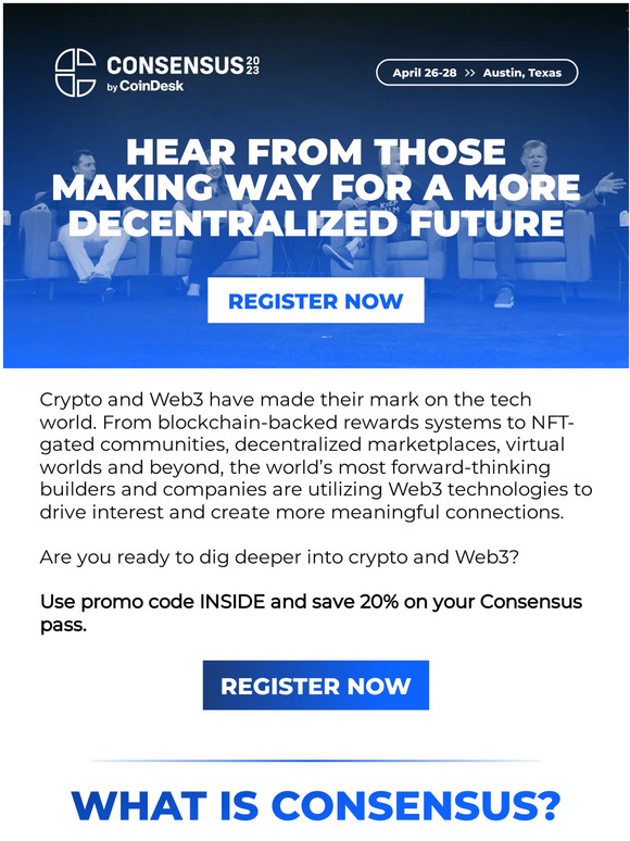 Inside: Dig Deep into Web3 at Consensus 2023 by CoinDesk | Milled