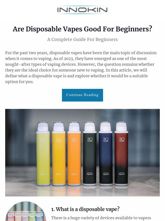 Innokin: Are Disposable Vapes Good For Beginners? | Vaping 101 | Milled