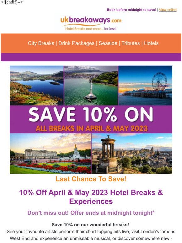 UK Breakaways: Sale Ends Tonight | Milled