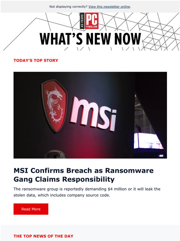 PC Mag Shop: MSI Confirms Ransomware Attack / Twitter Goes After Substack / 10 Jobs That AI ...