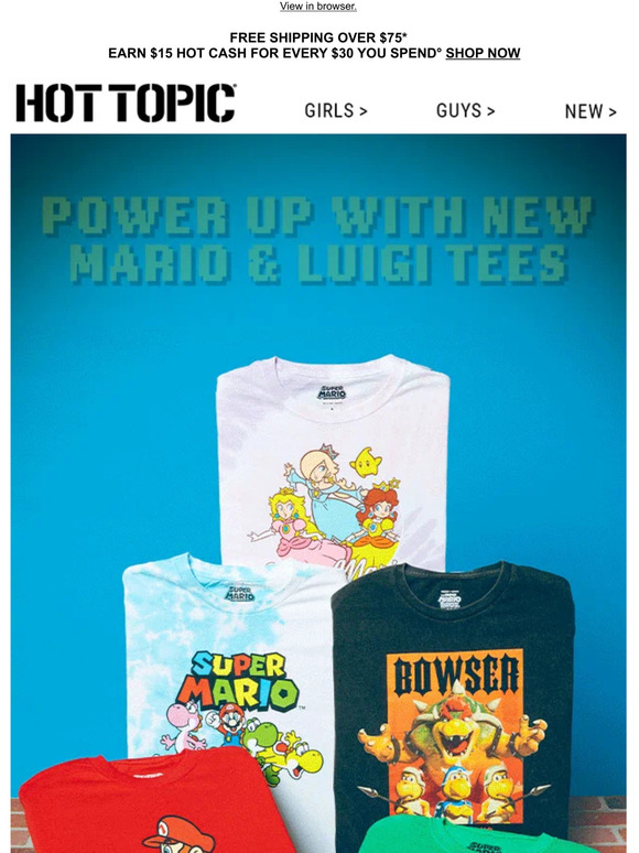 Hot Topic: Power up with Super Mario Bros. gear 🍄⭐ | Milled