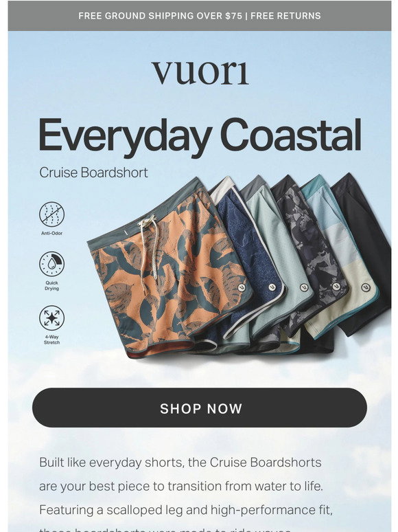 Vuori: New colors: Our best-selling boardshort | Milled