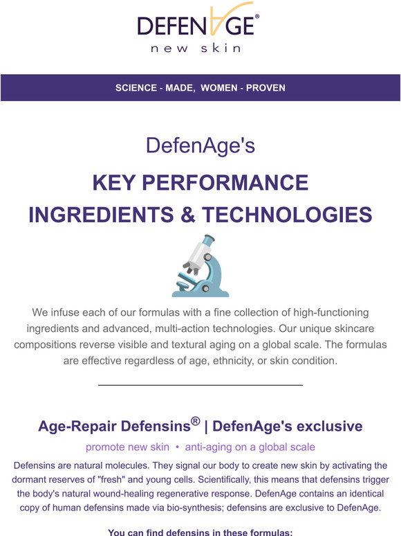 DefenAge: Our Key Performance Ingredients and Technologies 🔬 | Milled