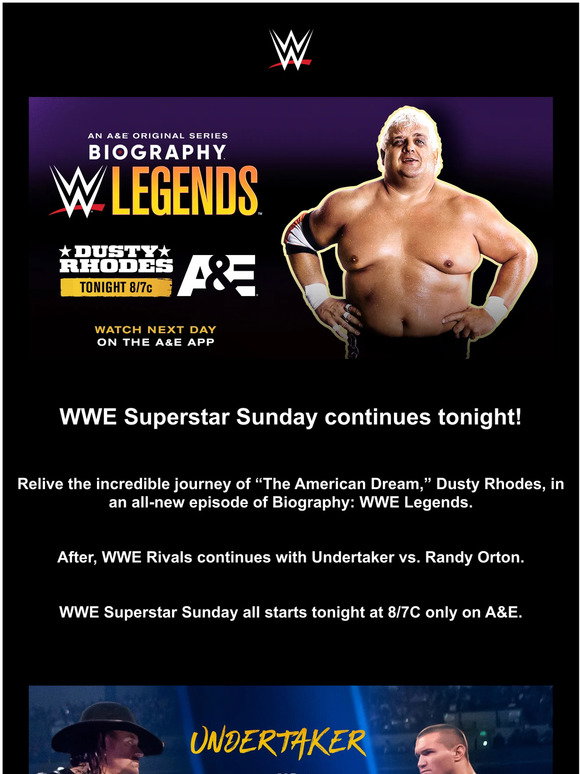 WWE Shop: WWE Superstar Sunday continues tonight with Dusty Rhodes and ...
