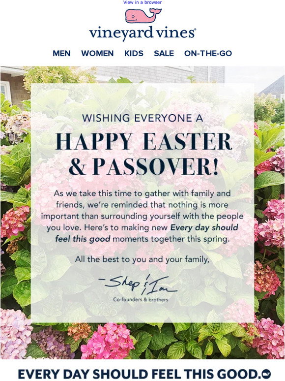Vineyard Vines: Happy Easter And Passover From Shep & Ian | Milled