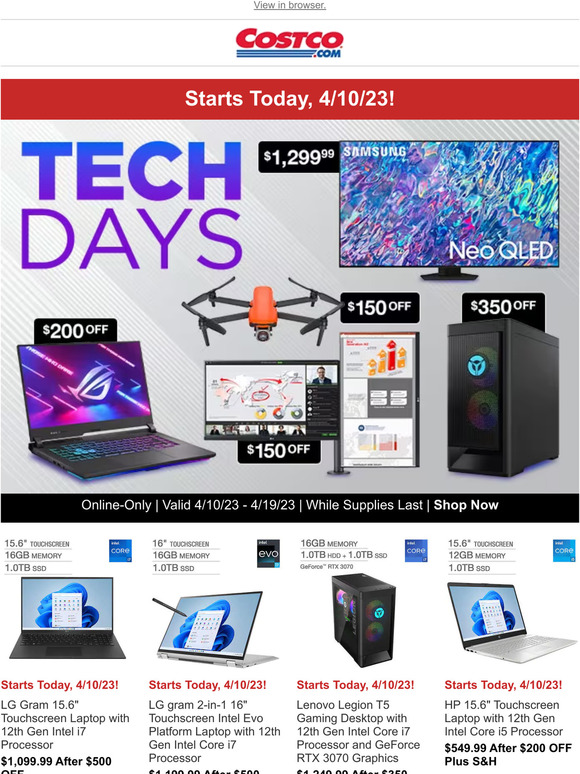 Costco: Tech Days Start TODAY! Online-Only Savings on LG, Bose, Samsung ...