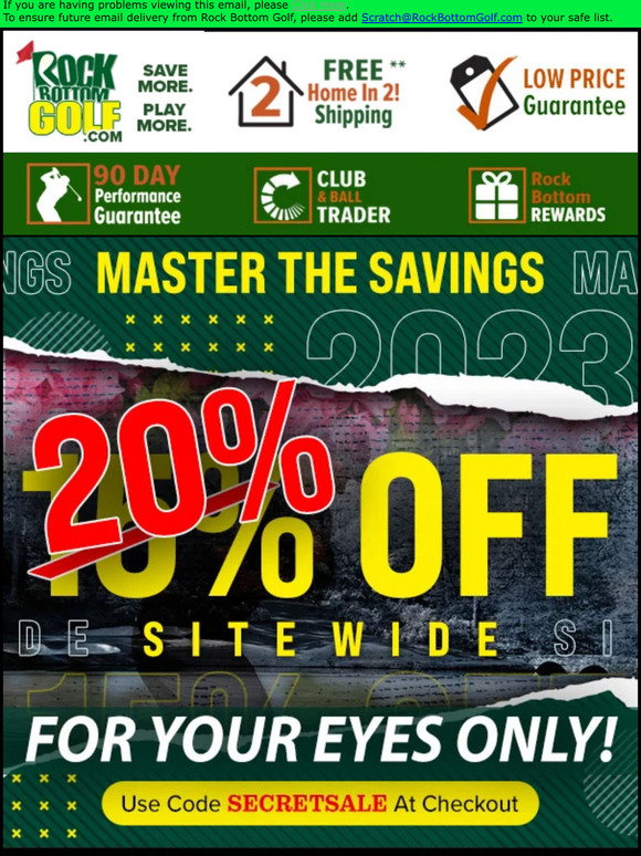 Rock Bottom Golf: 20% Off SECRET Sale ⏰ ENDS @ MIDNIGHT! | Milled