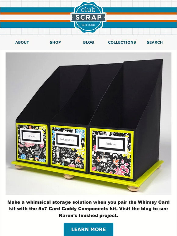 Club Scrap: New article: Whimsical card storage for your craft space ...