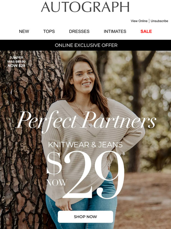 Autograph Fashion: JUST IN: Knitwear & Jeans NOW $29, Was $89.99 | Milled