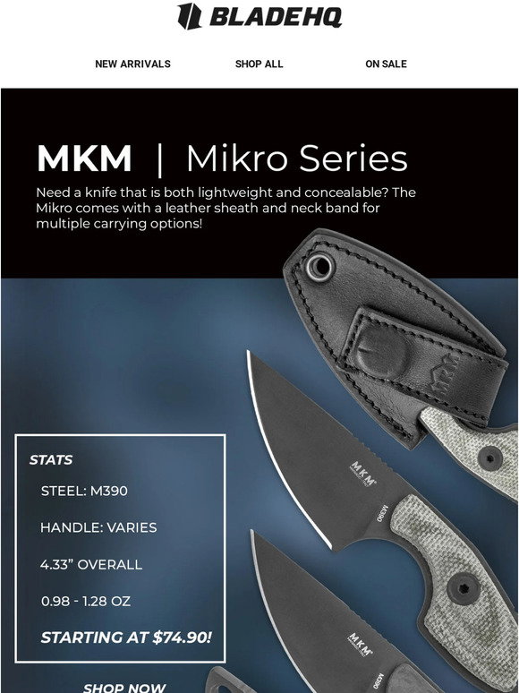 Blade HQ: MKM Mikro Series - Neck Knife With M390 Steel! | Milled
